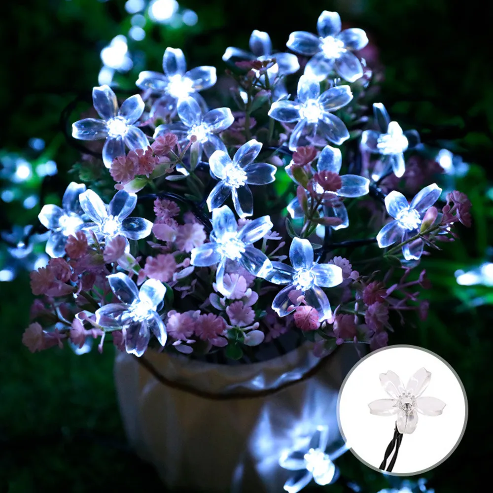 Outdoor Solar Fairy Lights Cherry Blossoms String ... – Vicedeal