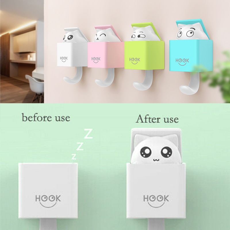 1PCS Cute Cat Gravity Sensor Hook Cute Cat Wall Ho... – Vicedeal