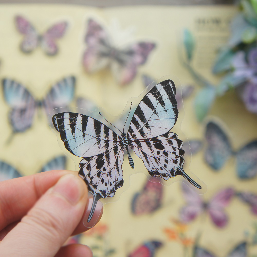 38pcs MIX Size Deep Purple Black Ink Butterfly Sty... – Grandado