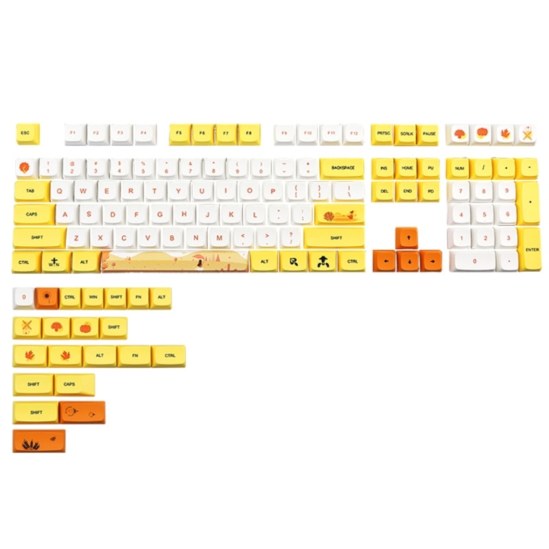 Autumn Rhyme 129 Keys XDA Profile PBT Keycaps DYE ... – Vicedeal