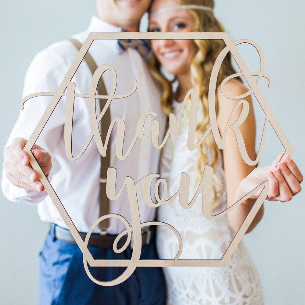 Thank You Letter Photography Props Bride and Groom... – Vicedeal