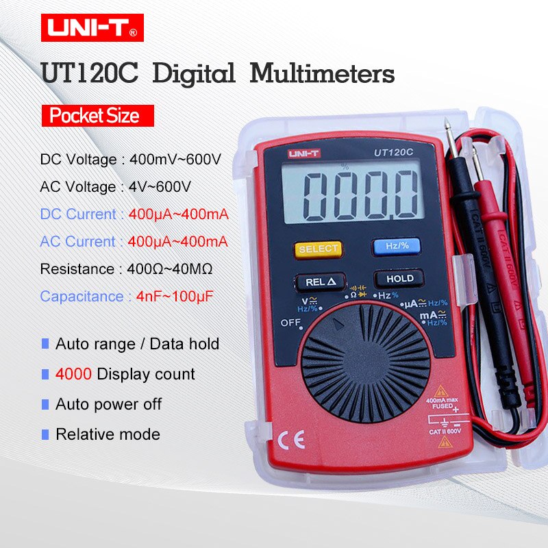 Uni-t handhållen digital multimeter ut120a ut120b... – Vicedeal