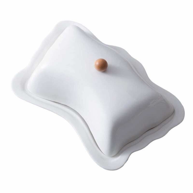 Ceramic Butter Dish with Lid & Wooden Base Butter ... – Grandado