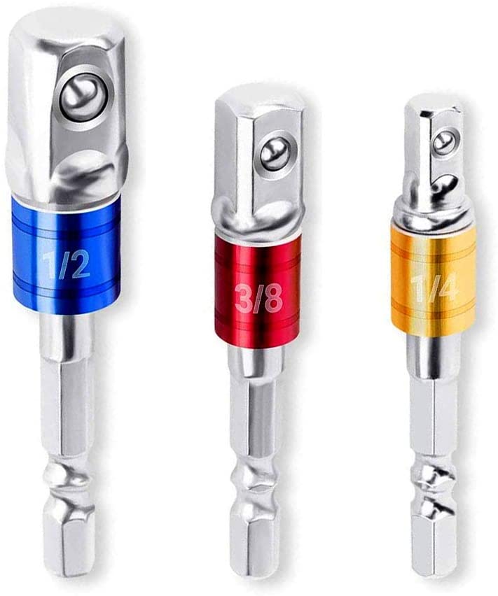 3 Pcs Drill Socket Adapter Impact Drill Extension ... – Vicedeal