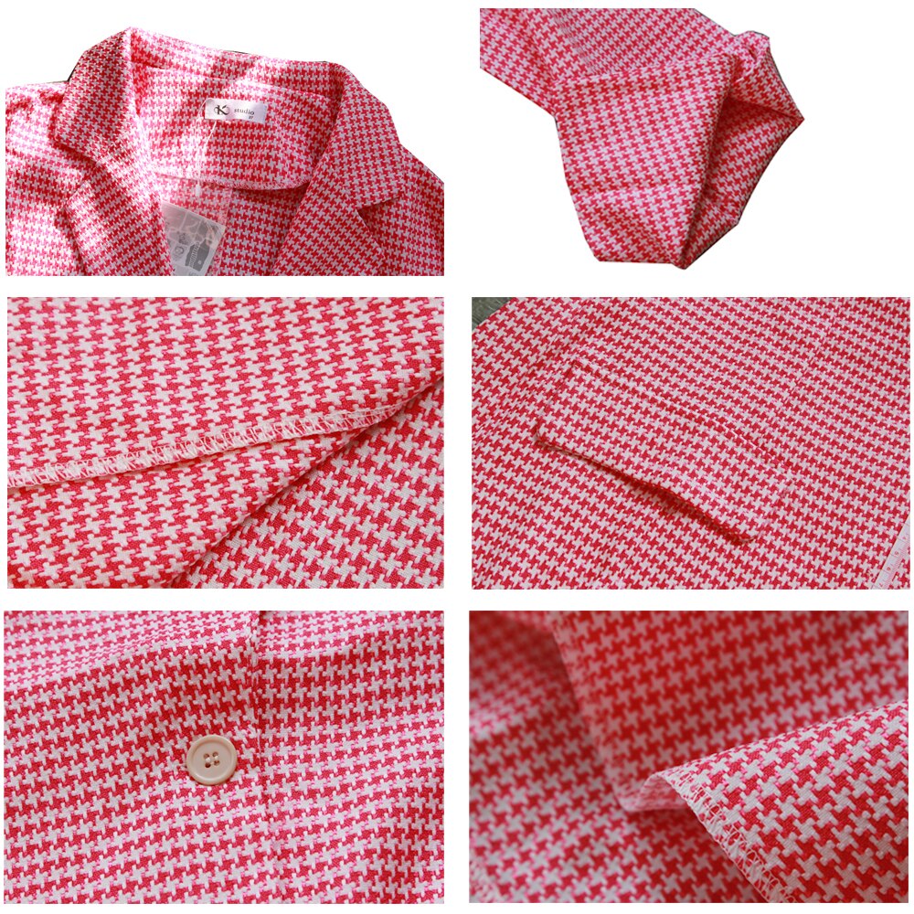 pink checkered suit jacket Autumn Plaid Oversize J... – Grandado