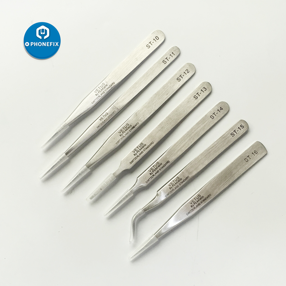 Stainless Steel Curved Tweezers Anti-static Forcep... – Vicedeal