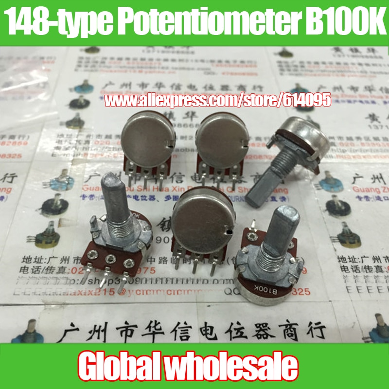 10pcs 148-type Single Potentiometer B100K / Handle... – Vicedeal