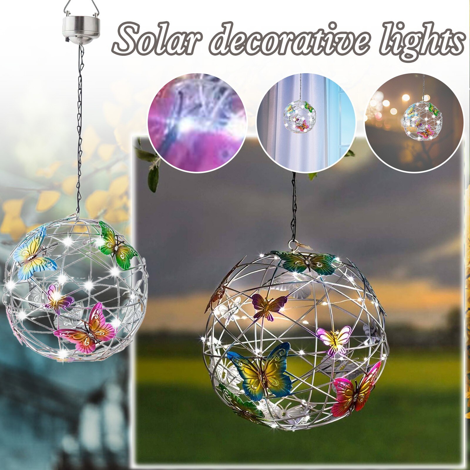 40 # Vlinder Metalen Bal Opknoping Solar Licht Met... – Vicedeal