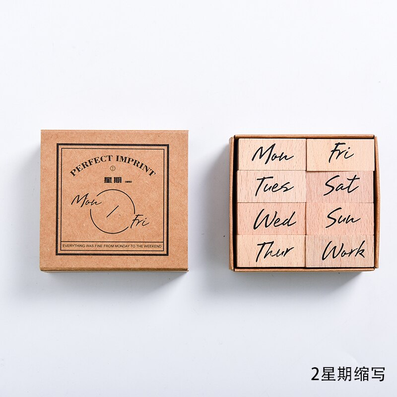 Vintage Number Week Month Stamp DIY Wooden Rubber ... – Vicedeal