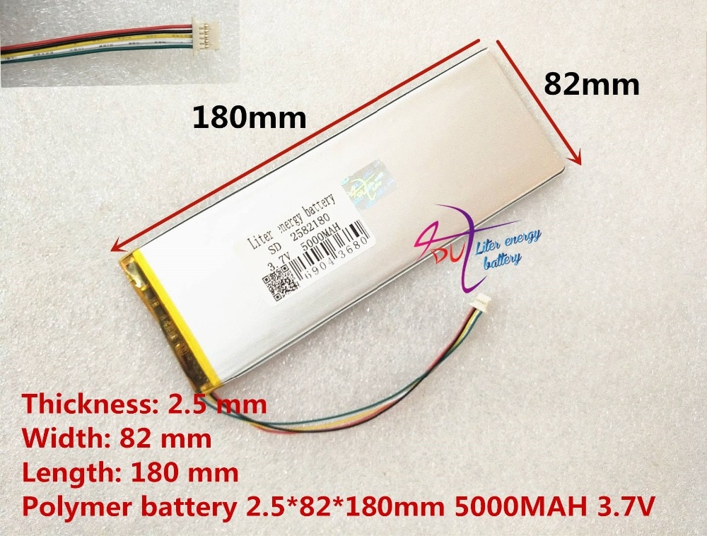 5 wire plug tablet battery polymer battery 3.7V 50... – Grandado