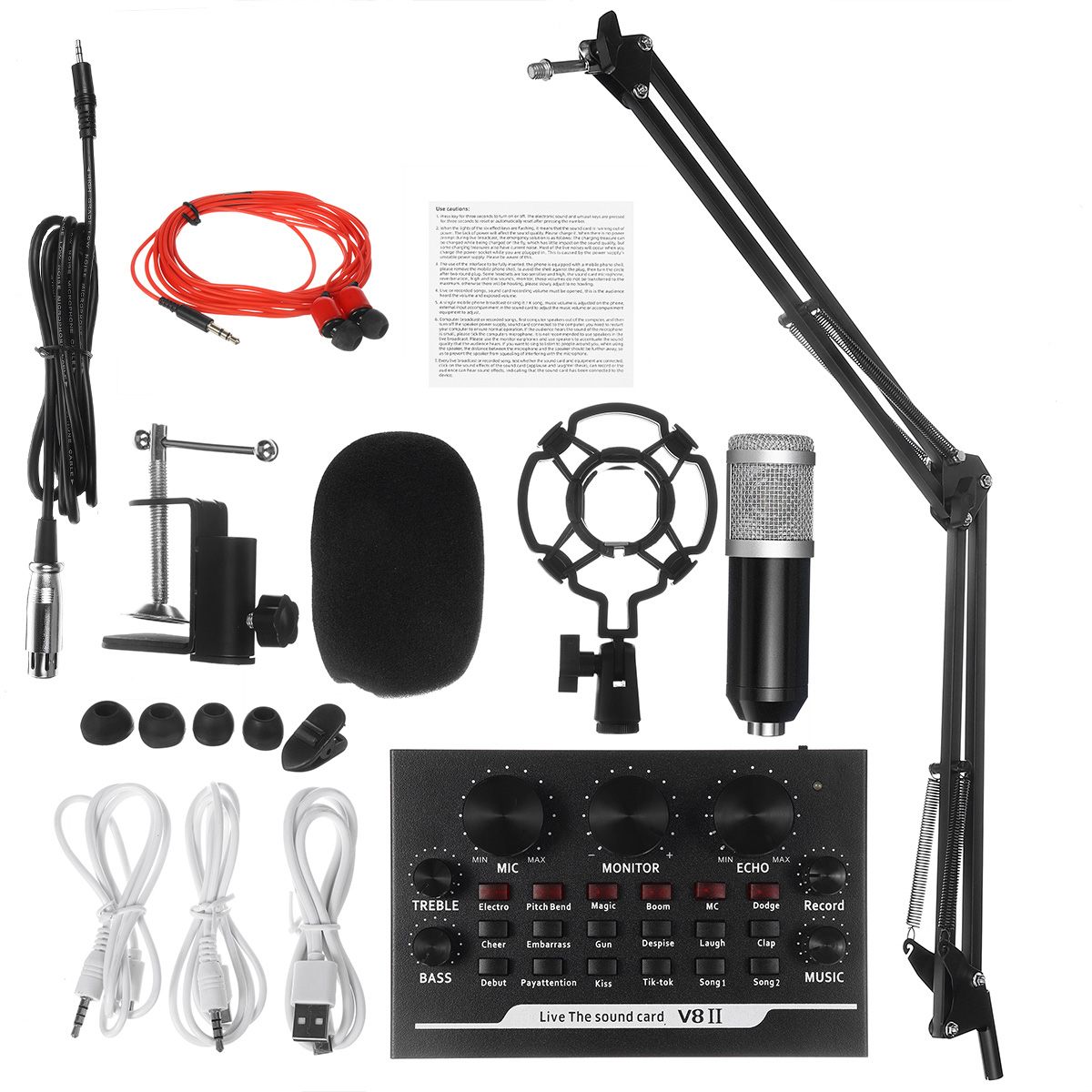 CLAITE Wired Microphone Studio Recording Kits Cond... – Grandado