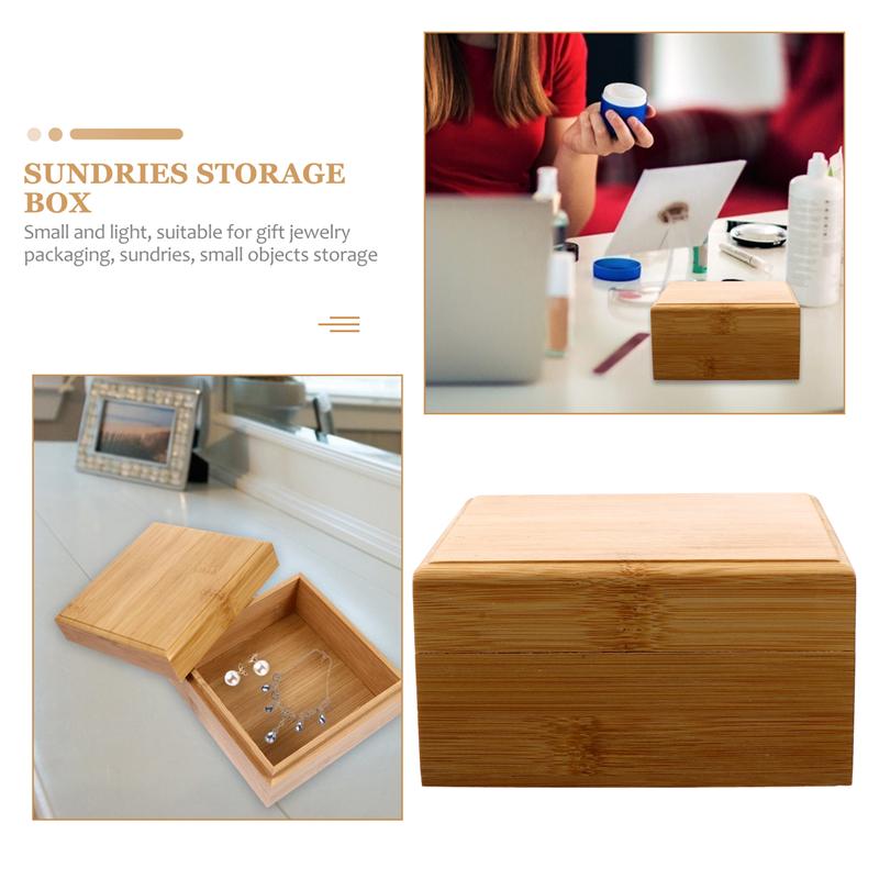 1PC Home Desktop Storage Box Square Wooden Sundrie... – Grandado