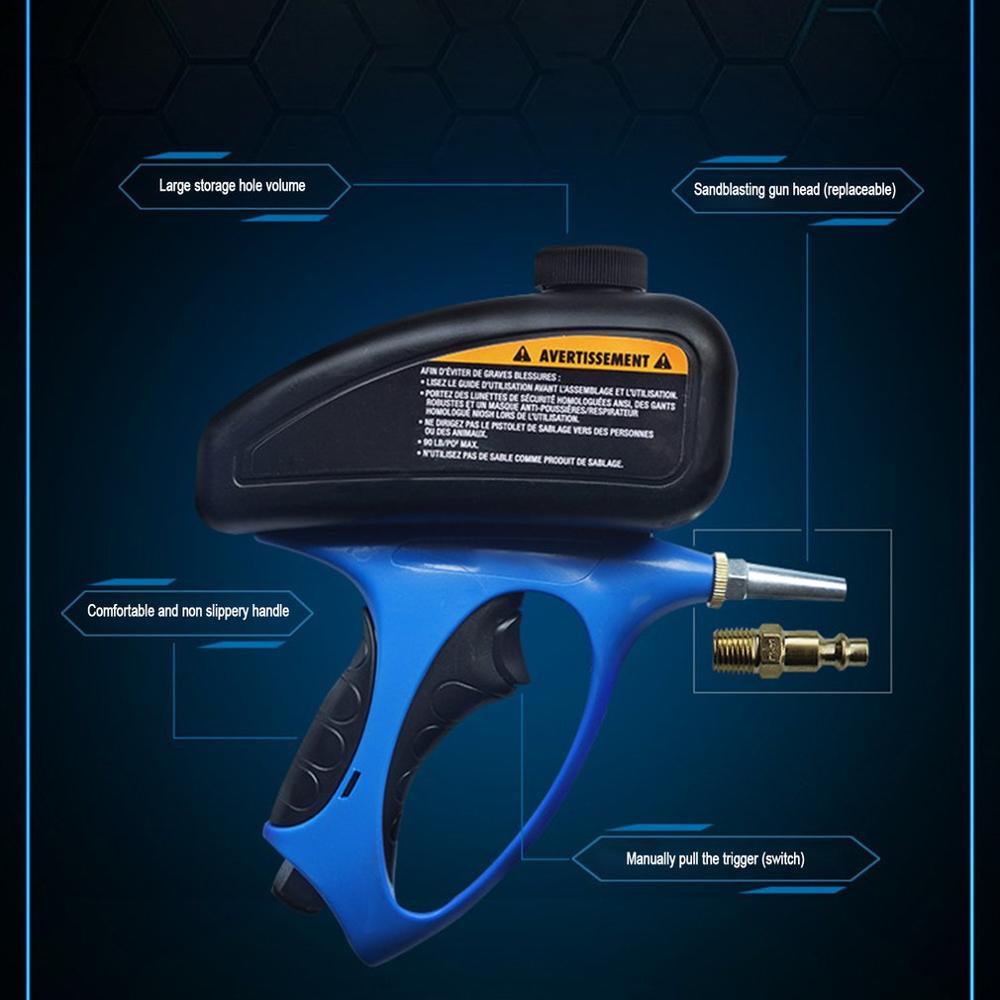 Portable Pneumatic Sandblasting Gun Home DIY Adjustable Sand Blasting ...