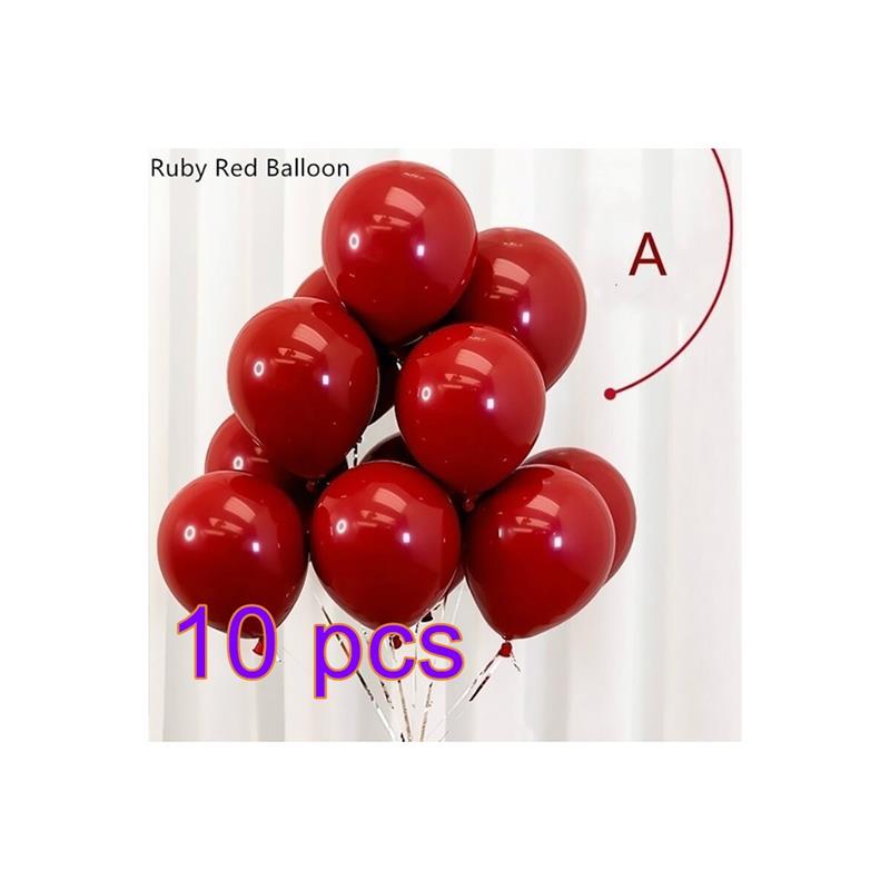 10/20pcs Ruby Red Latex Balloons Love Heart Inflat... – Grandado