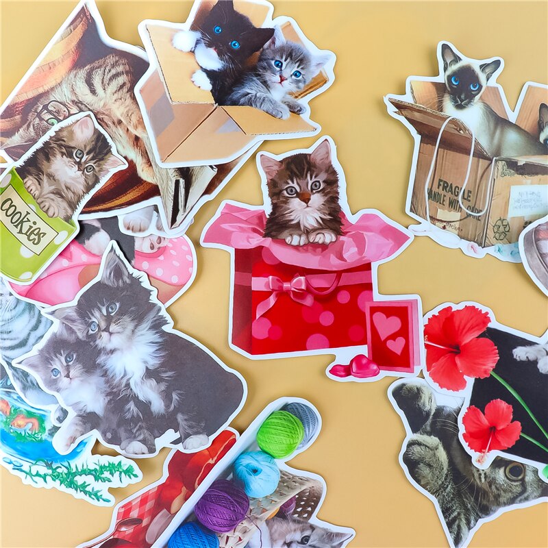 17pcs Kawaii cute cat Stickers Chidren Toy Waterpr... – Grandado
