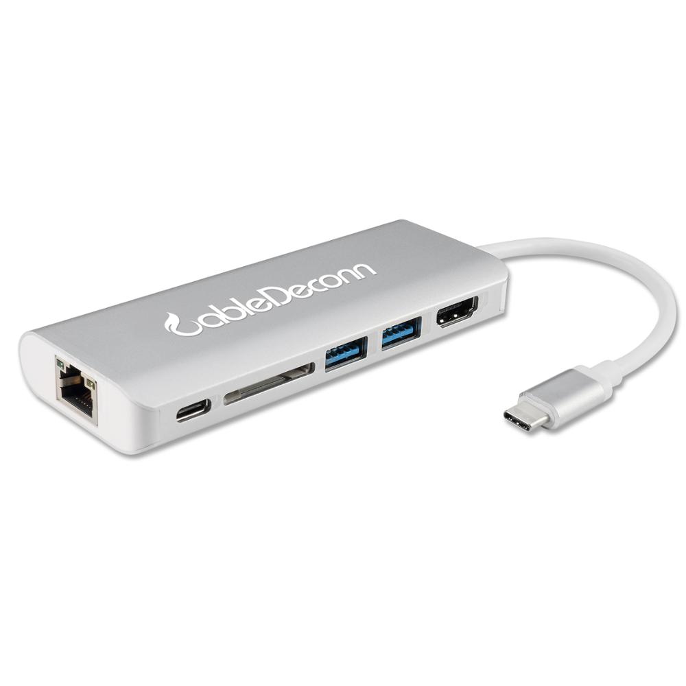 Usb c type c til hdmi usb hub rj45 pd ladeport me... – Grandado