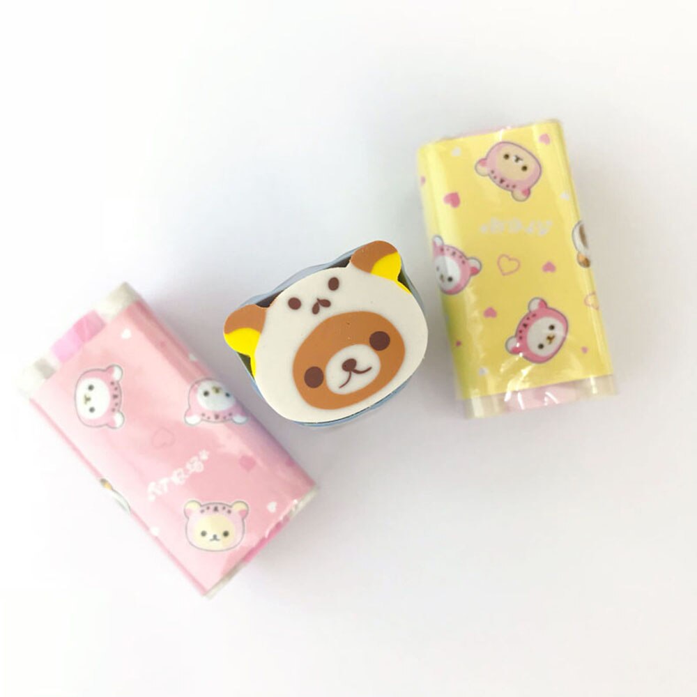 1PCS Cute Smile Bear Eraser Rubber Erasers Correct... – Grandado