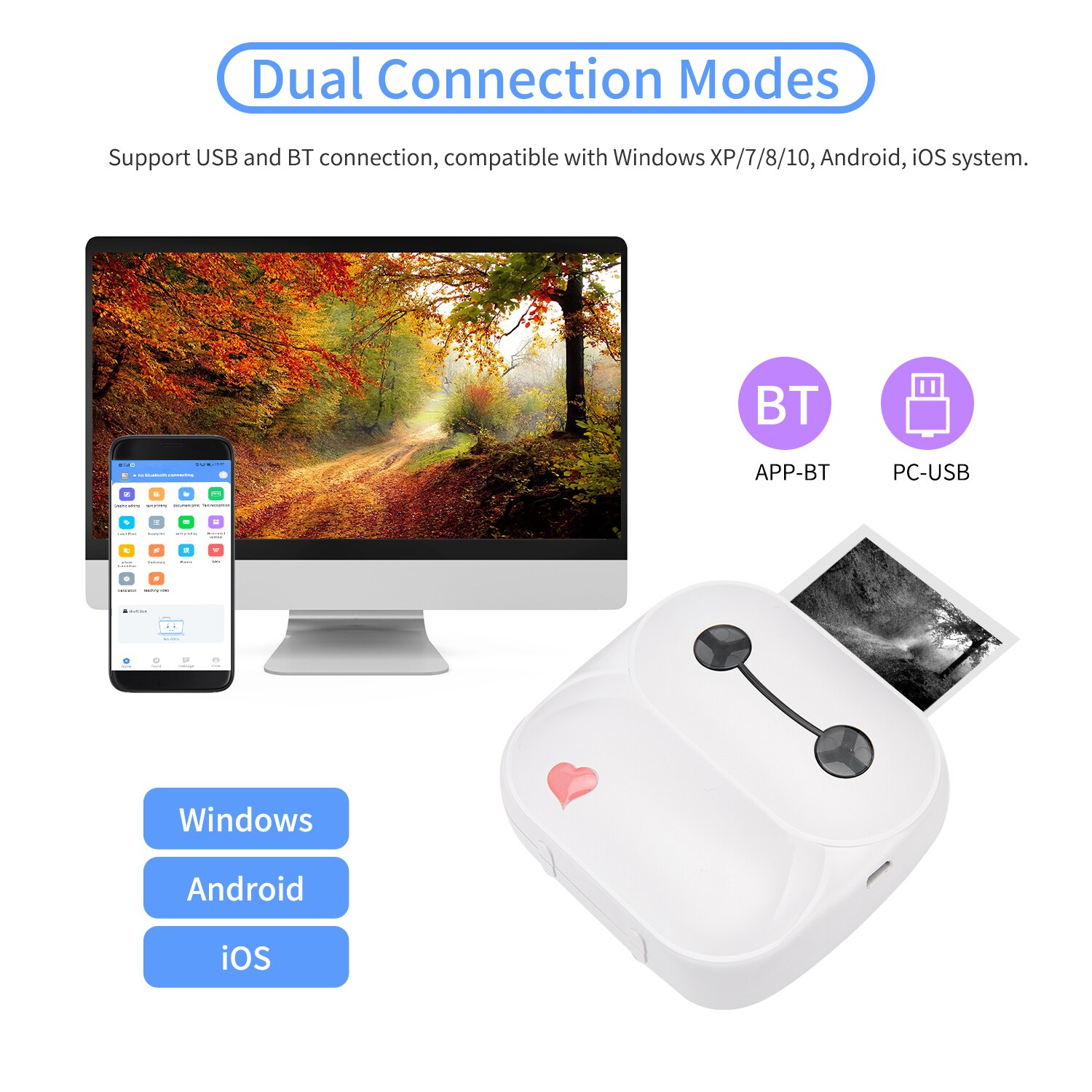 Portable Pocket Mini Thermal Photo Label Printer B... – Grandado