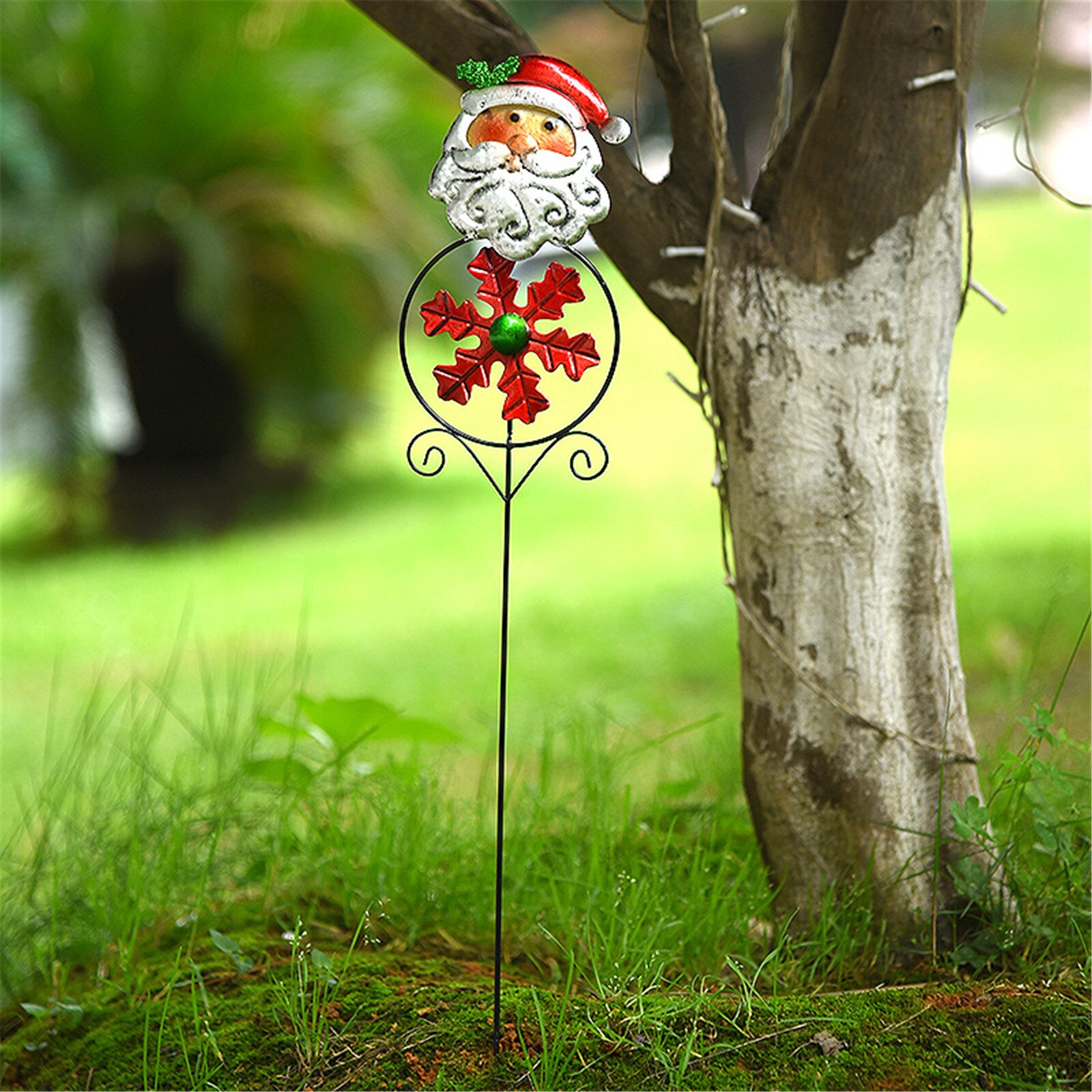 3# Stake Rustic Santa Snowman Deer Yard Stake Outd... – Grandado
