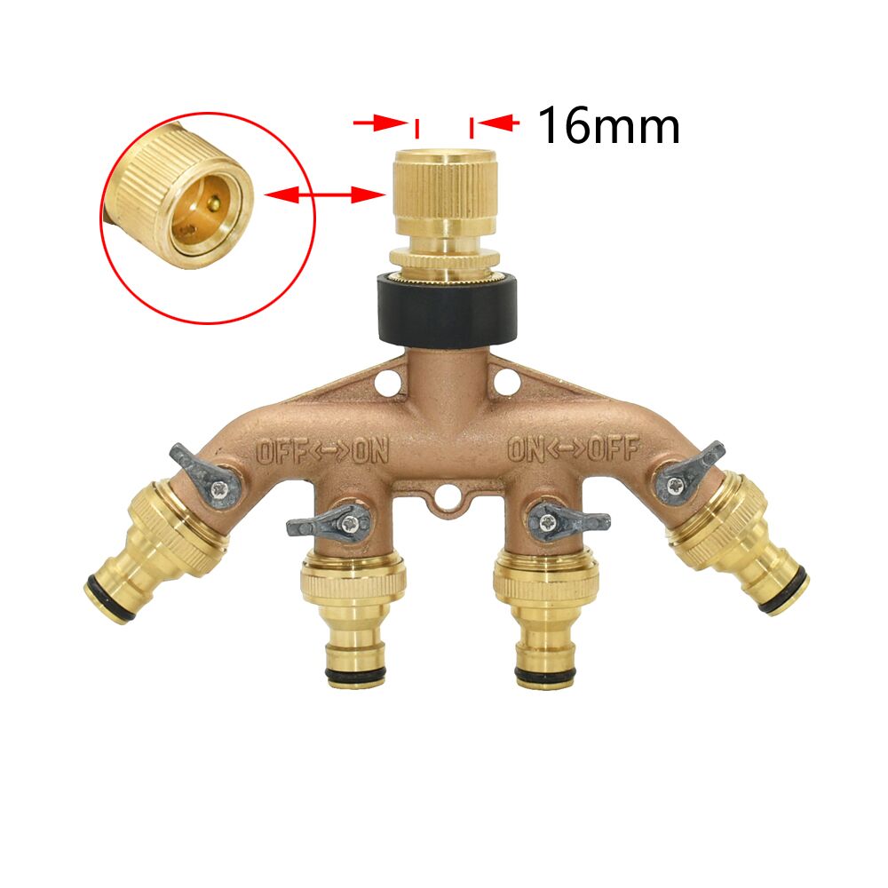 Messing 3/4 Draad 4-Way Tuin Tap Water Splitter Wa... – Vicedeal