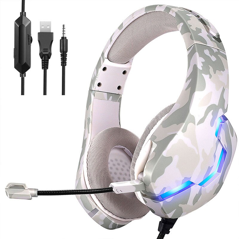 7 farve led gaming hovedtelefoner 3.5mm kablet ps... – Vicedeal