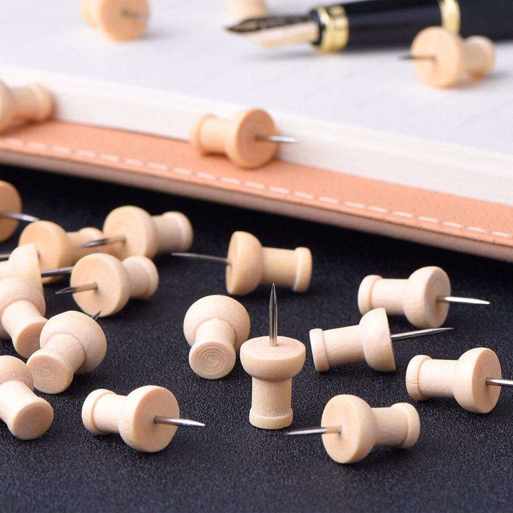 100pcs Cubic Wood Push Wooden Thumb Tacks for Map ... – Grandado