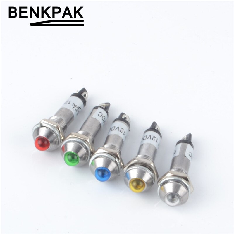 5PCS signal light 8mm pilot lamp signal light 12V ... – Grandado