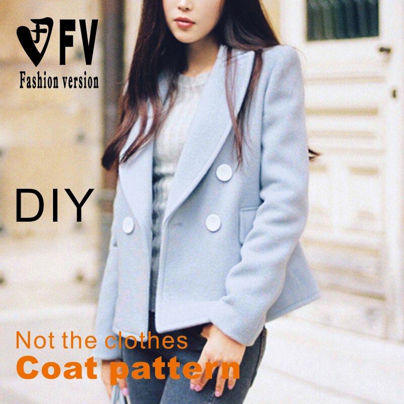 Pattern making women's double-breasted lapel woole... – Grandado