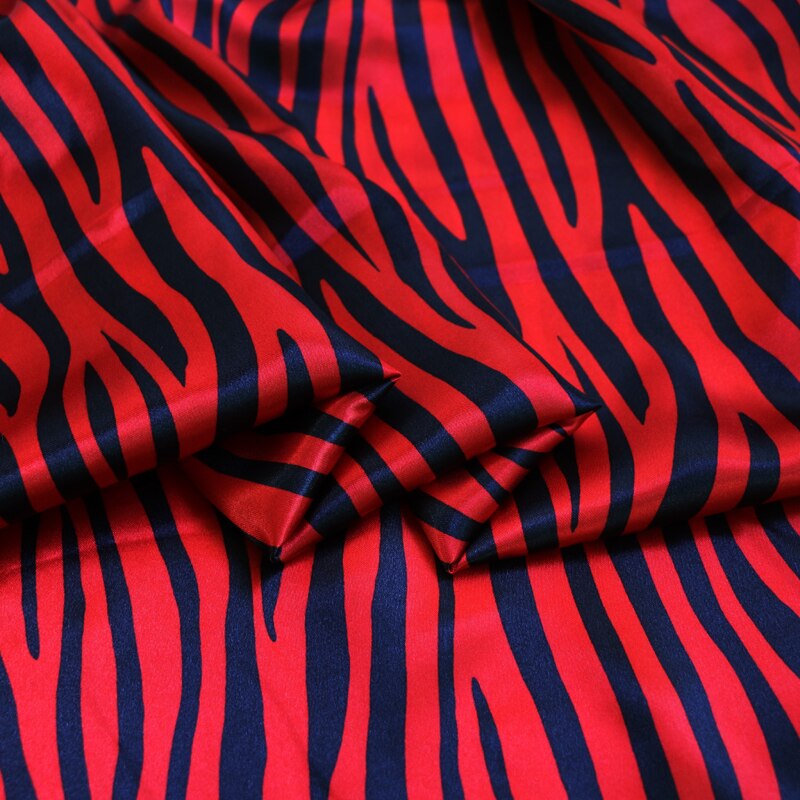 100cm*148cm Zebra Striped Polyester Satin Fabric S... – Grandado