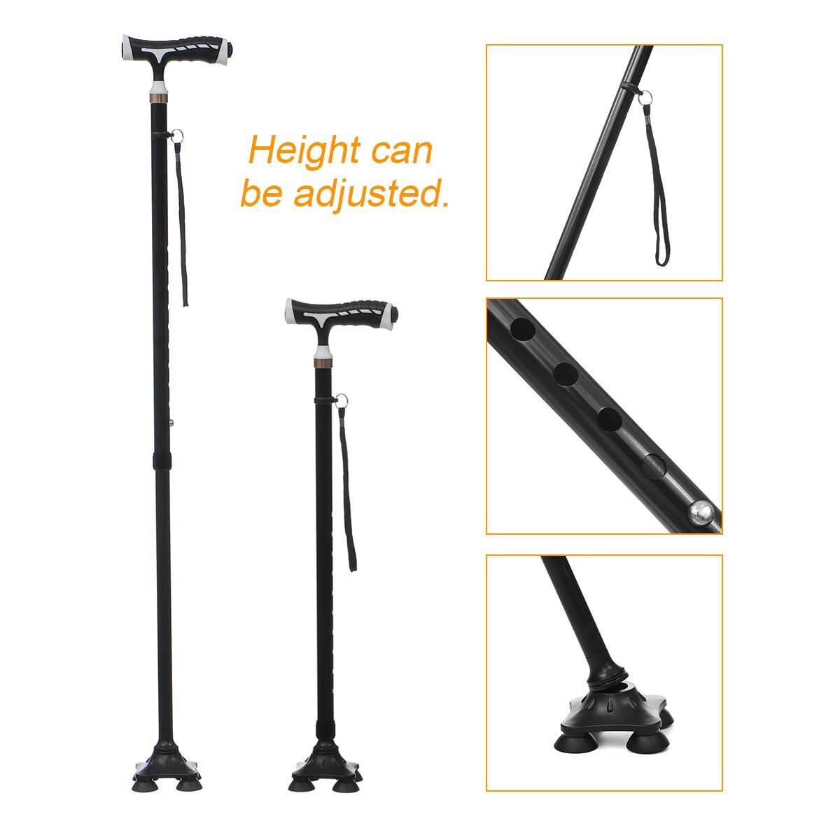 Collapsible Telescopic LED Light Cane Elder Cane L... – Grandado