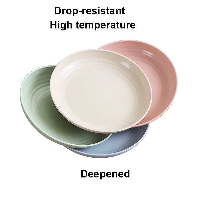8Pcs Eco-friendly Food Snack Dish Plate Wheat Stra... – Grandado