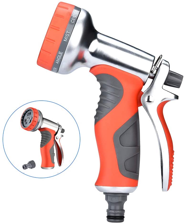 Garden Hose Nozzle Heavy Duty Metal Spray Gun 9 Ad... – Grandado