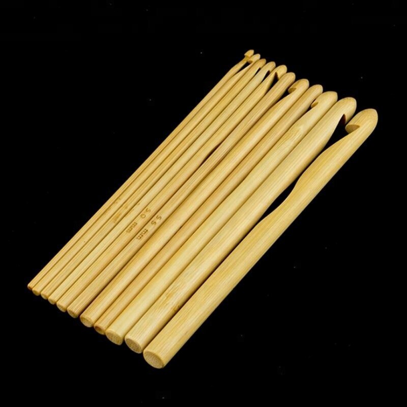 12 Uds de bambú ganchos para tejer Crochet hogar r... – Grandado