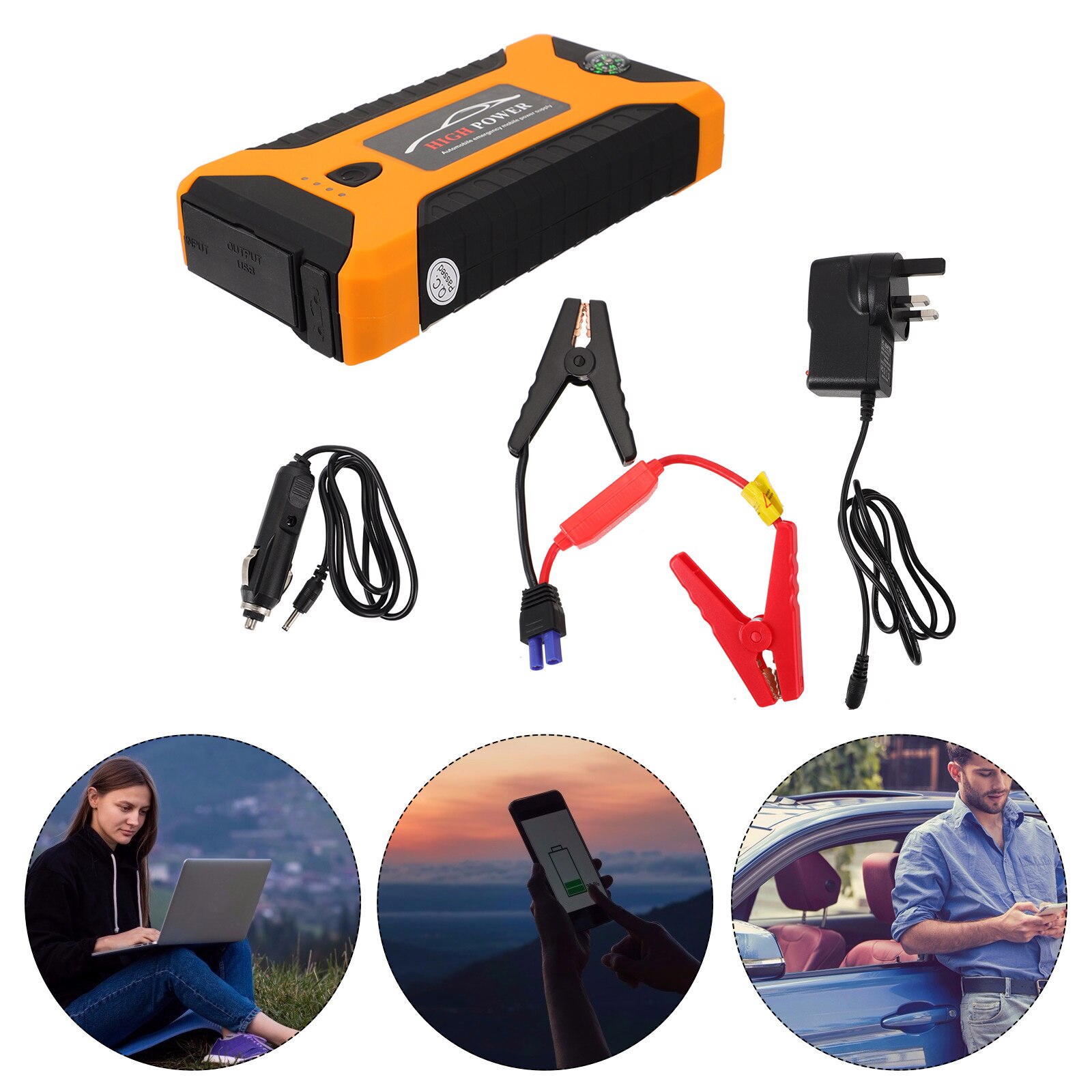 1 Set Car Jump Starter 20000mA Automatic Battery C... – Grandado