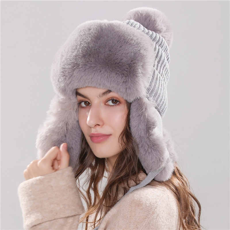 Winter Vrouwen Bomber Hoeden Mannen Gebreide Warm ... – Grandado