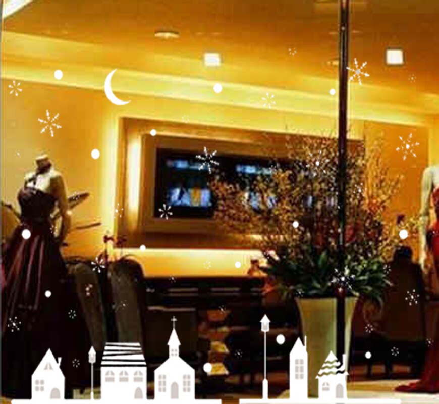 Snow Night Village Electrostatic sticker Window Gl... – Grandado