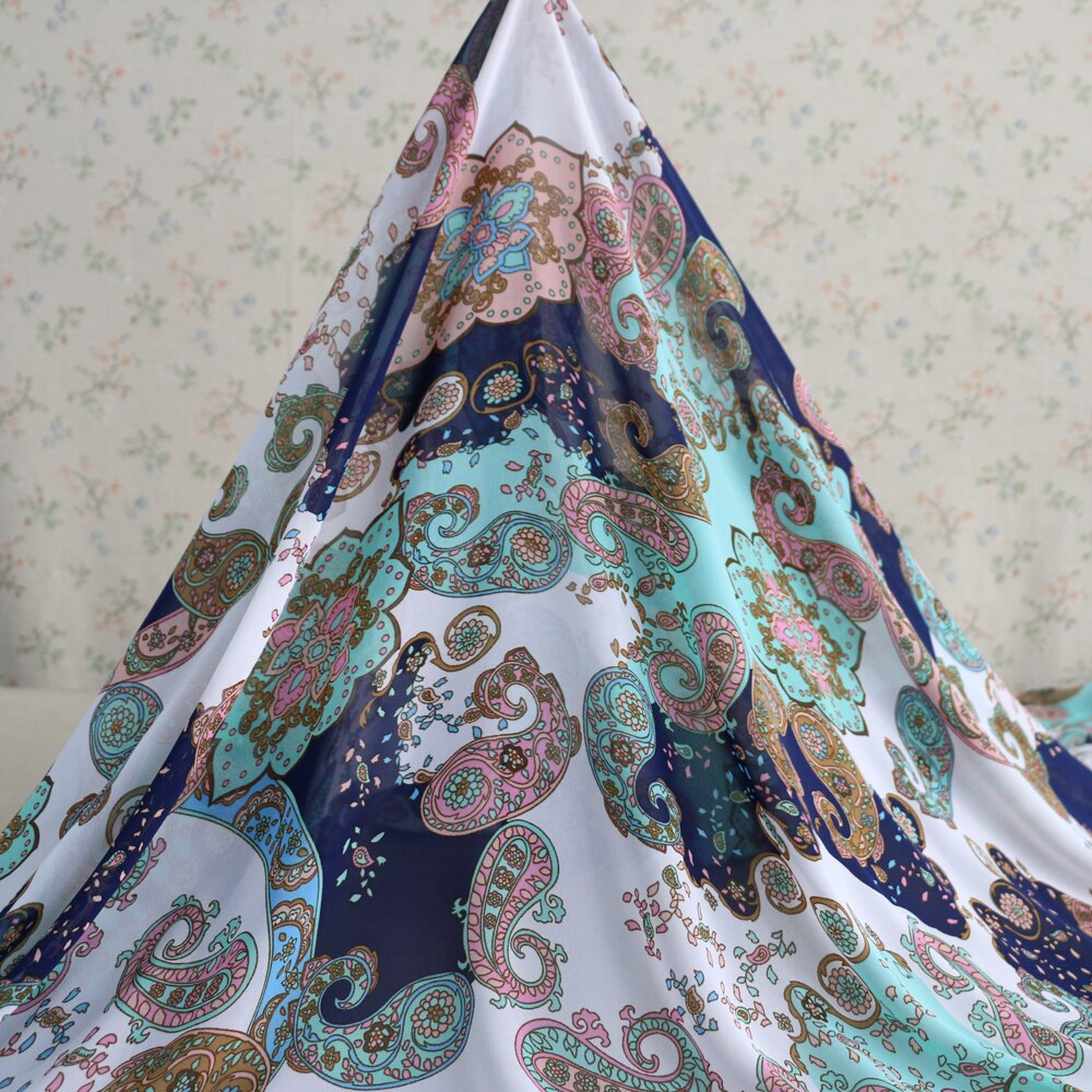100cm*148cm Ethnic Paisley Pattern Chiffon Fabric ... – Grandado