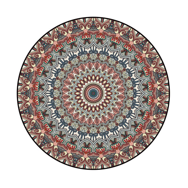 Bohemian Retro Tapijt Datura Nationale Stijl Ronde... – Grandado
