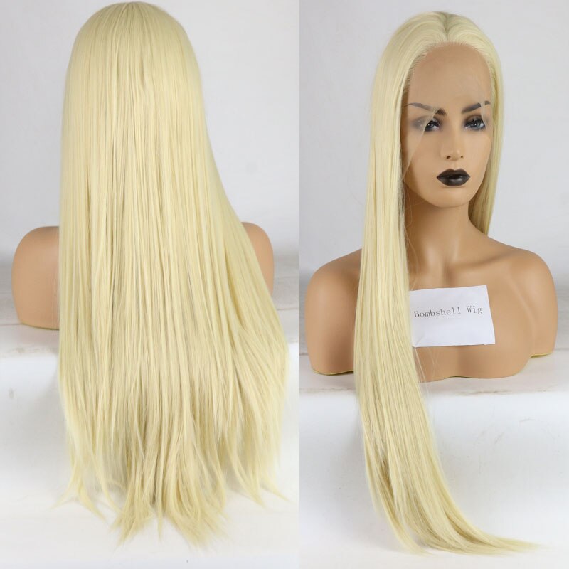 Bombshell Honey Blonde Straight Synthetic Hair Lac... – Vicedeal