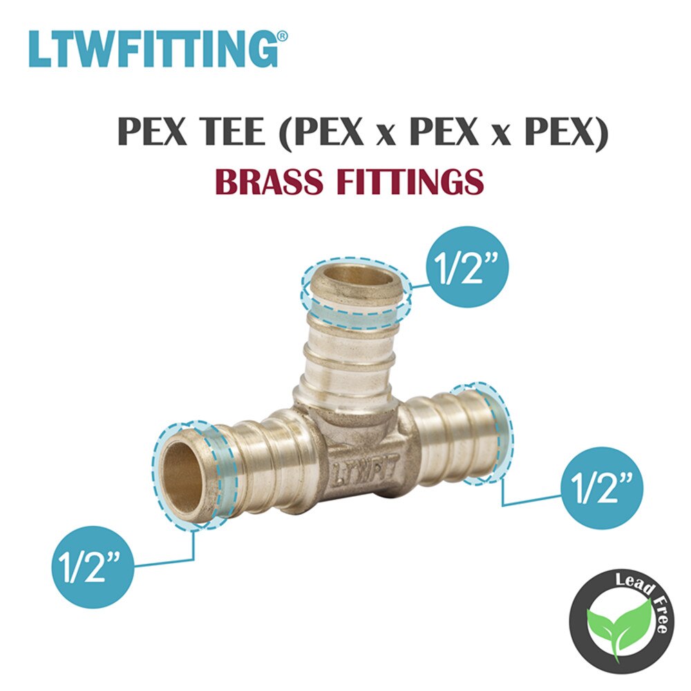 LTWFITTING Lead Free Brass PEX Crimp Fitting 1/2" ... – Vicedeal