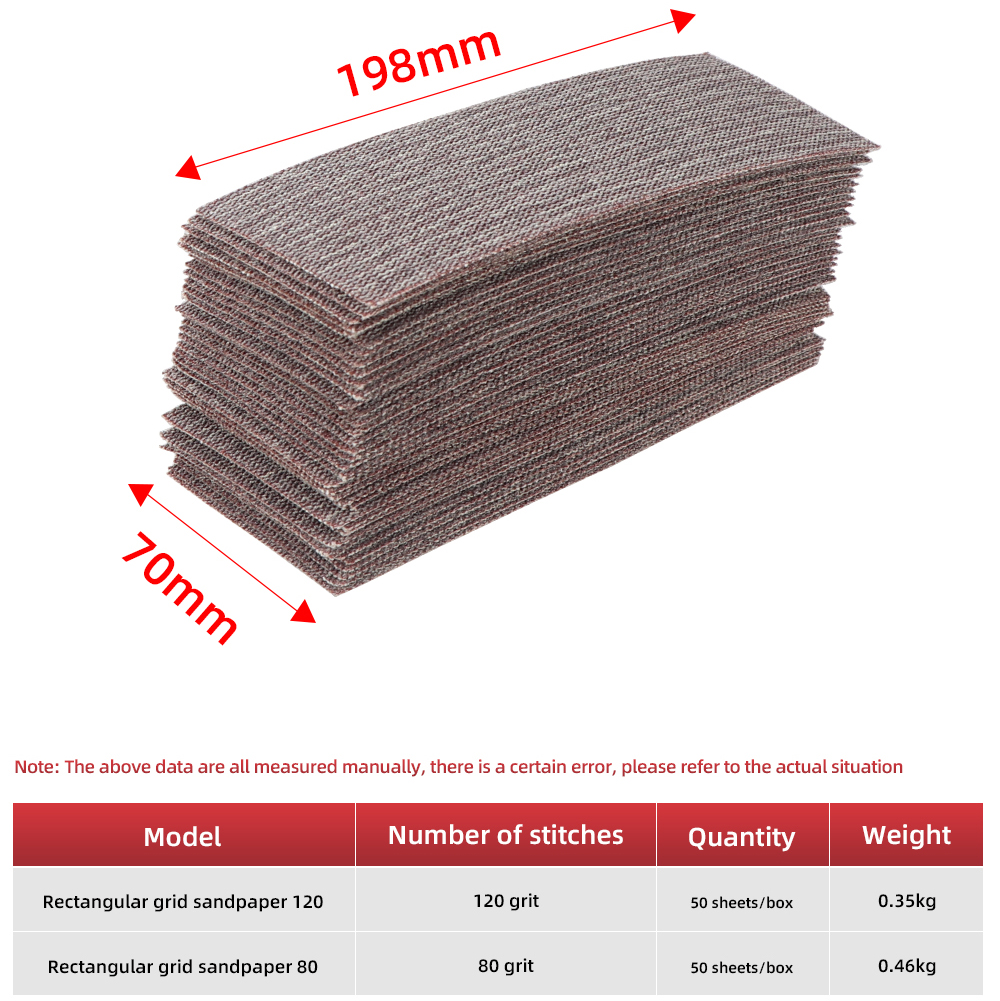 HIFESON 70x198mm Rectangular Sanding Sandpaper Vac... – Grandado