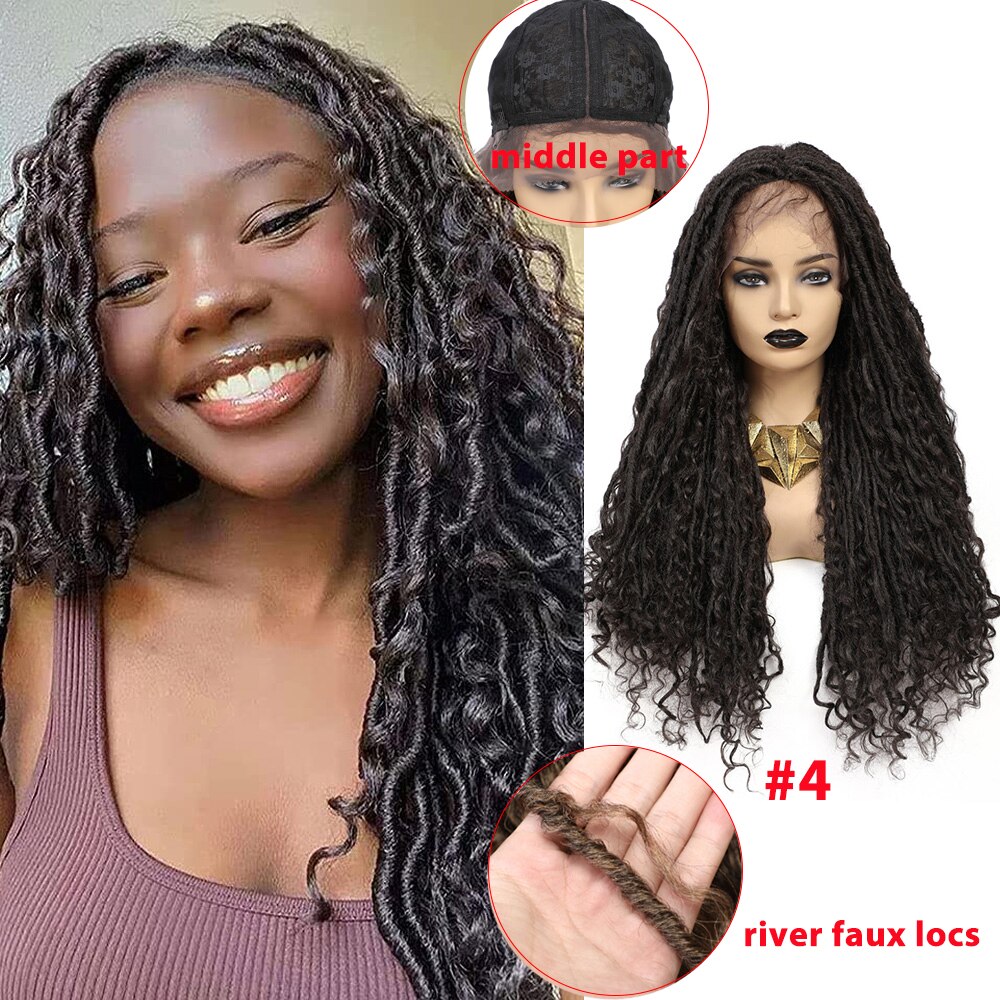 Ombre Bruin Faux Locs Synthetische Vlechten Pruike... – Grandado
