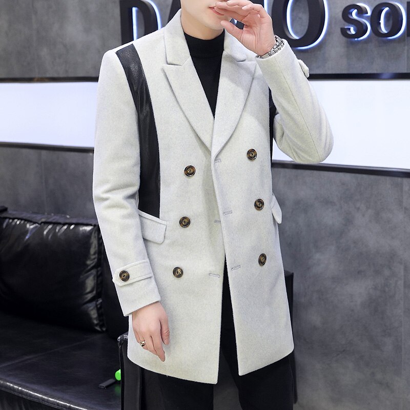 2020 homens blazers inverno jaqueta de lã duplo br... – Vicedeal