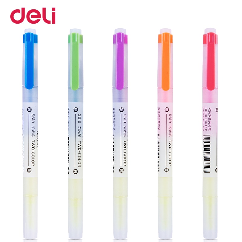 Deli dual head 2 colors highlighter pen with invis... – Vicedeal