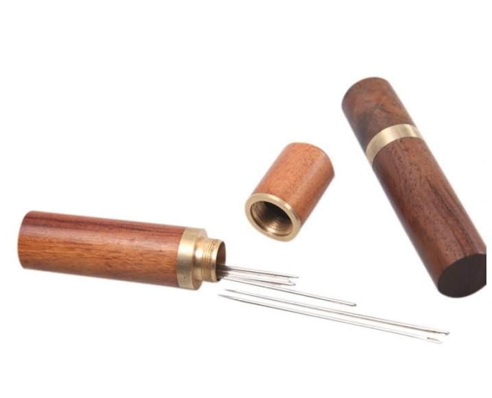 DIY hand-made leather tool hand needle storage box... – Grandado