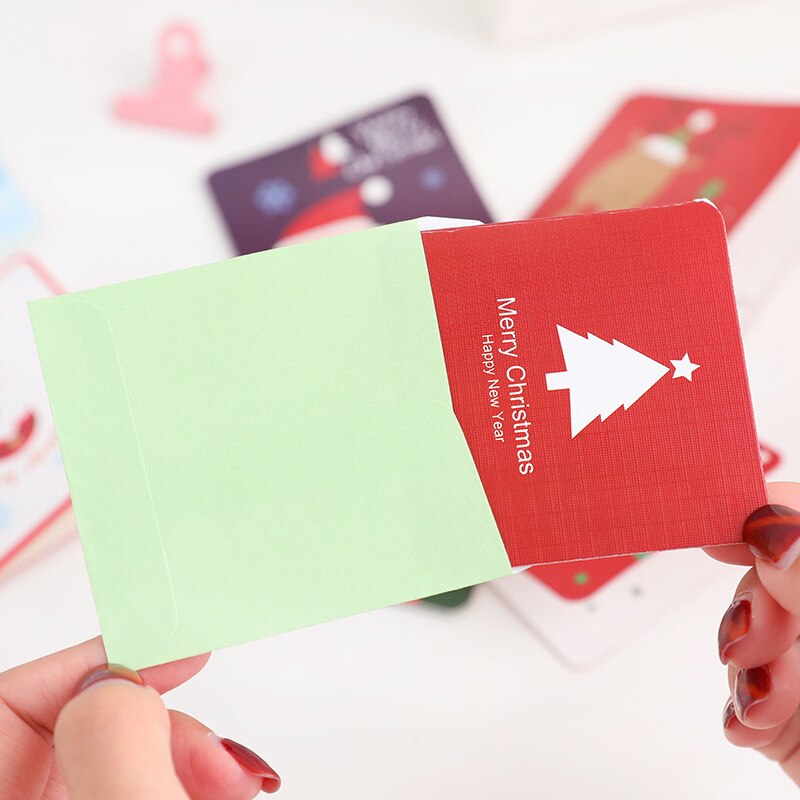 5pcs Merry Christmas Small Greeting Cards Kids Min... – Grandado