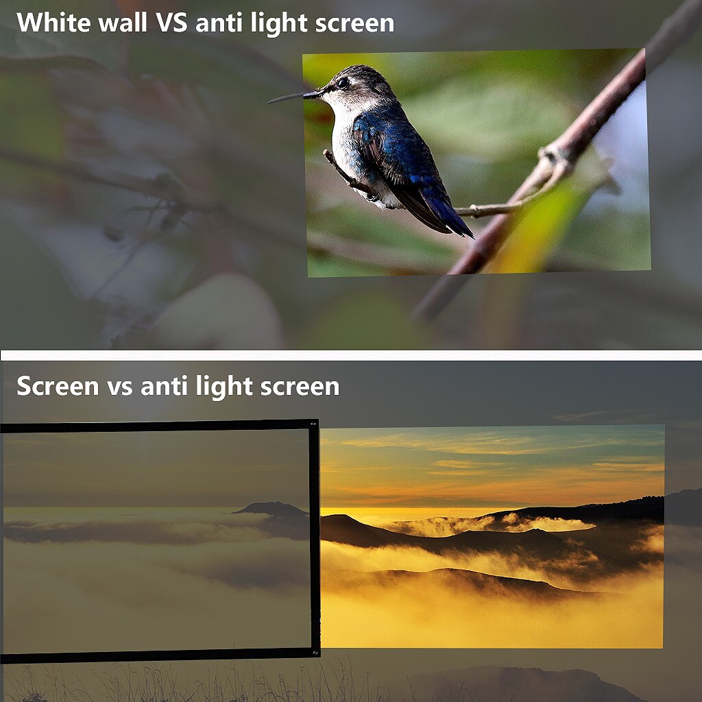 projector screen LEJIADA 16:9 3d HD Projector Curt... – Grandado