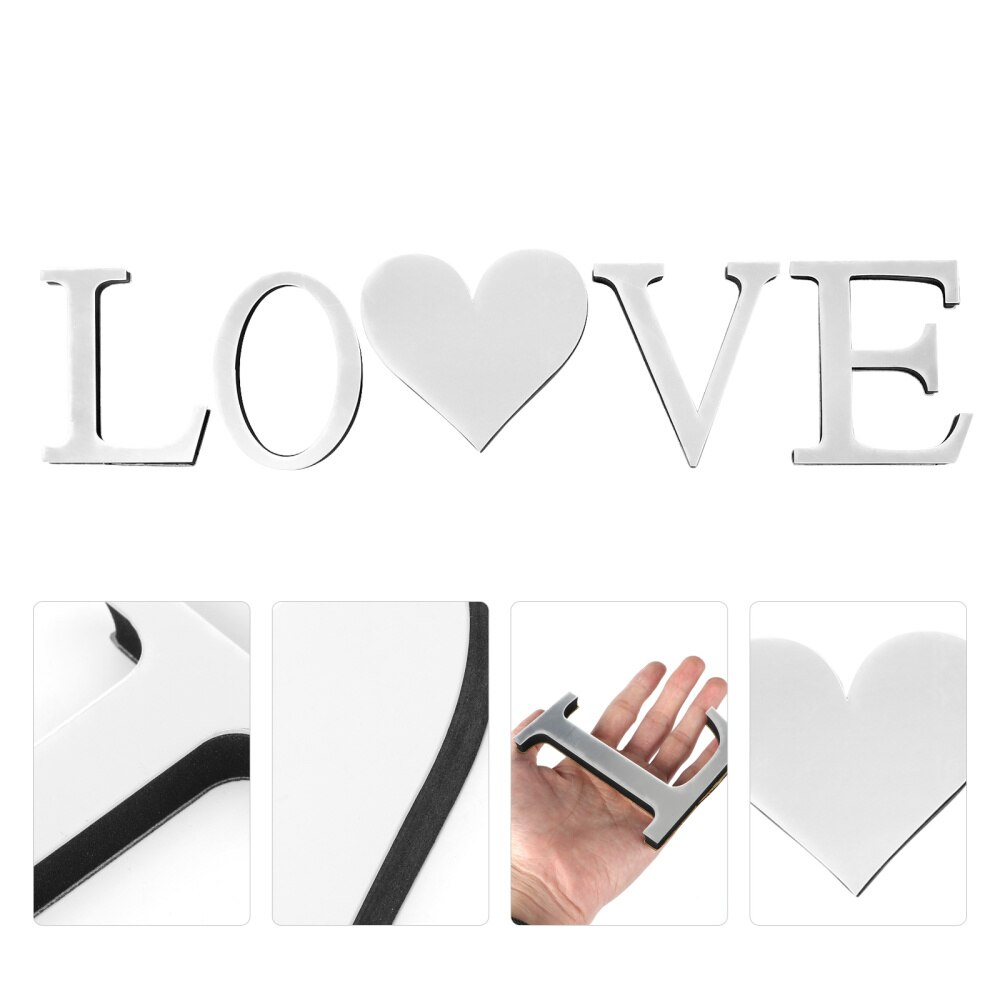 5Pcs Letters Acryl Spiegel Sticker Spiegel Muursti... – Grandado