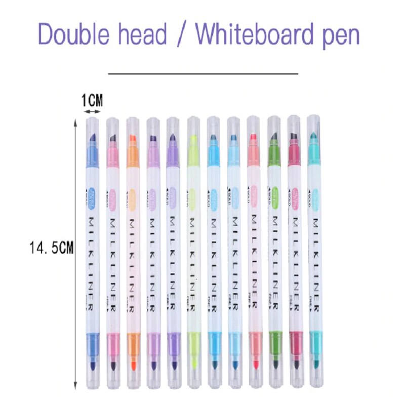 dual tip highlighter candy color 12 colors handlet... – Grandado