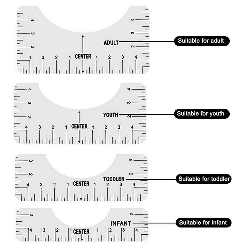 4PCS T-Shirt Ruler Guide Vinyl T-Shirt Ruler Guide... – Grandado